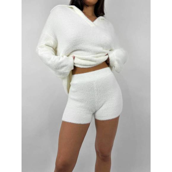 Nia | Shorts | New Nia Plush Knit Brief Shorts In Ivory | Poshmark
